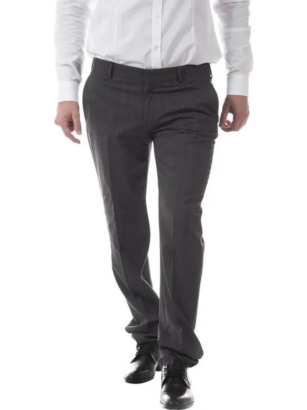 DANIELE ALESSANDRINI Straight Leg Wool Trouser - Grey