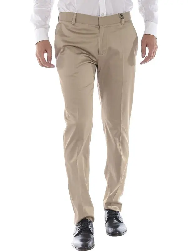 DANIELE ALESSANDRINI Slim Fit Trousers - Beige