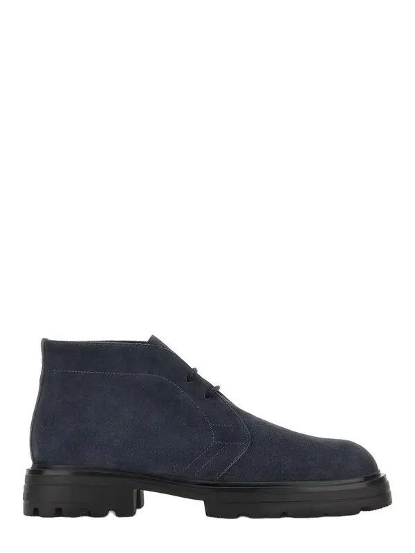 Hogan Lace-up Ankle Boots - Blue