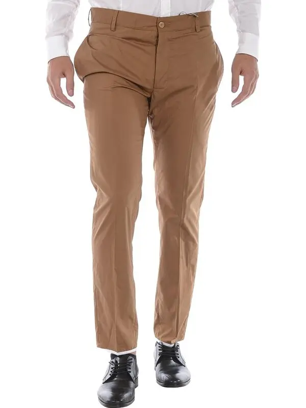 DANIELE ALESSANDRINI Bias Bottle Pants - Brown