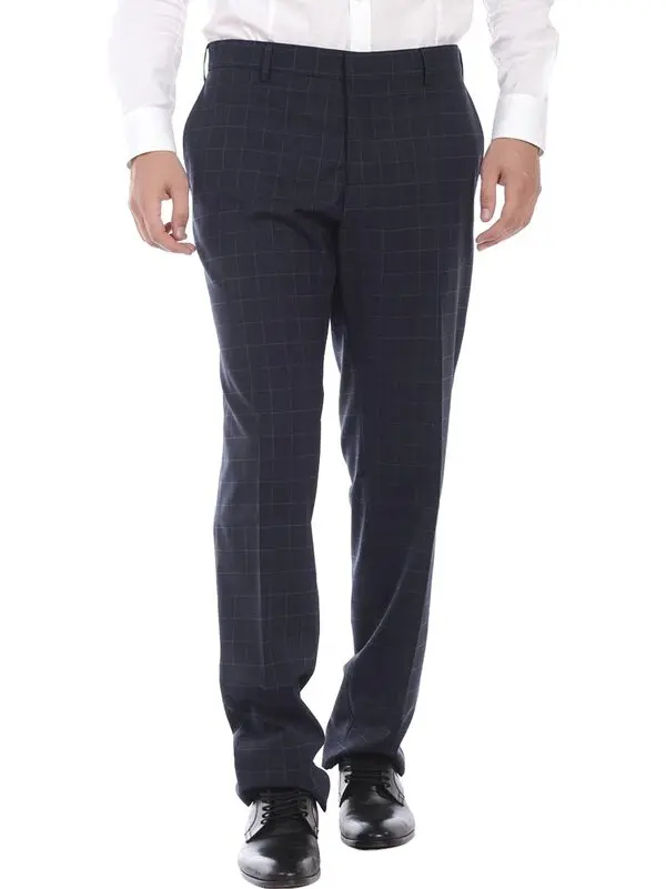 DANIELE ALESSANDRINI Wool Blend Trousers - Blue