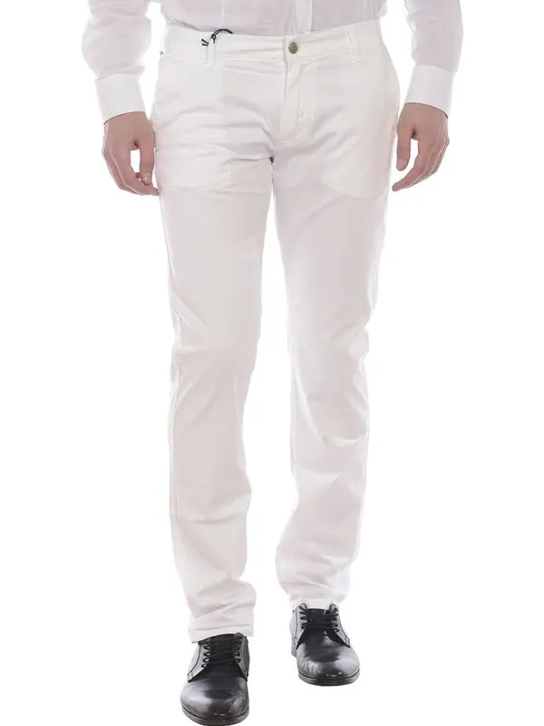 DANIELE ALESSANDRINI Straight Leg Trousers - White
