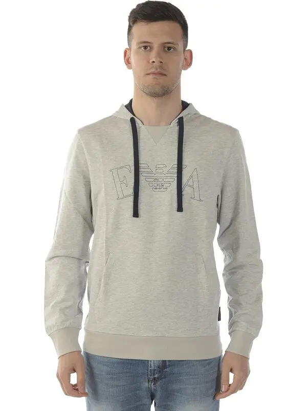 Emporio Armani Cotton Hoodie Sweatshirt - Grey