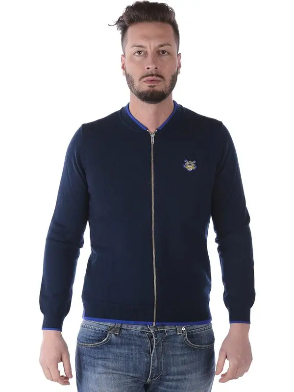 Kenzo Zipped Tiger Jumper - Blue