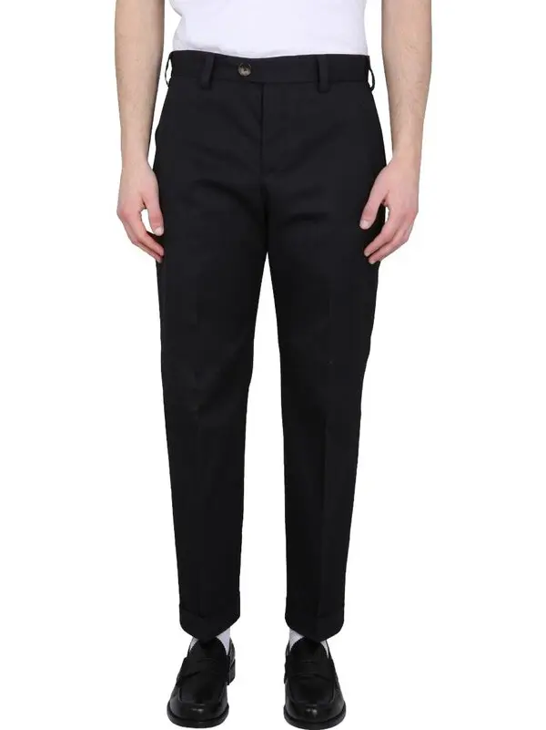 PT TORINO Tailored Straight Leg Trousers - Blue