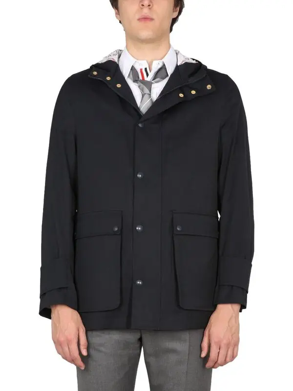 Thom Browne Nylon Parka - Blue