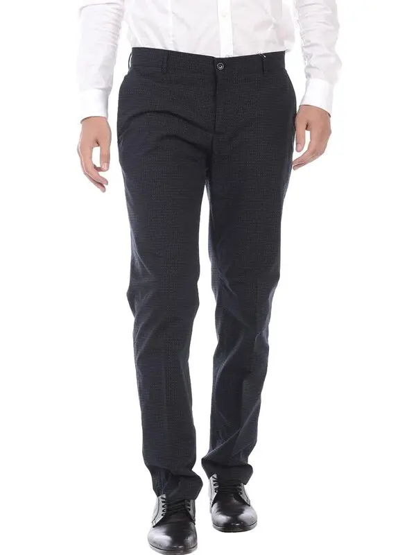 DANIELE ALESSANDRINI Slim Fit Trousers - Black