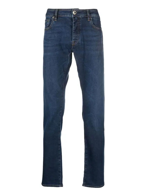 MOORER Mid-rise Straight-leg Jeans - Blue