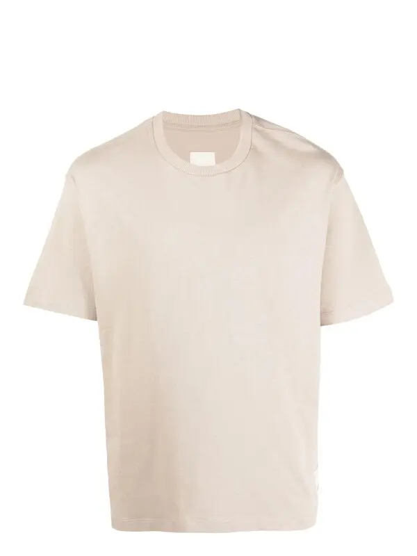 Emporio Armani Half-sleeved Organic-cotton T-shirt - Neutrals