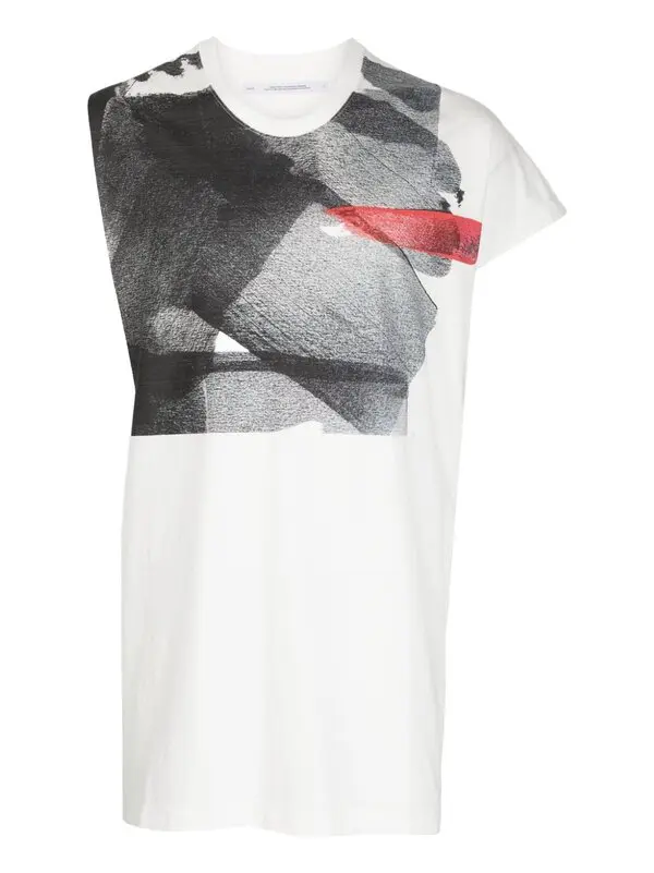 JULIUS Graphic-print Cotton T-shirt - White