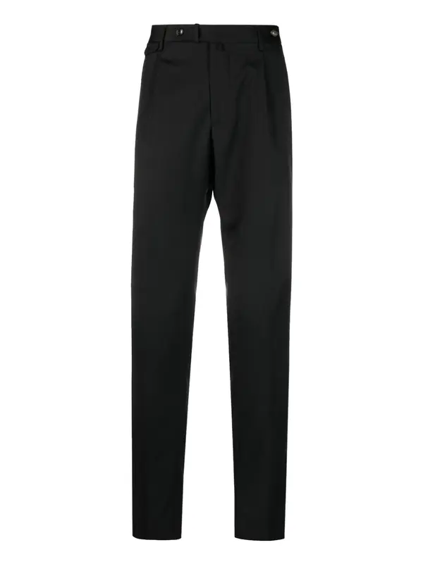 Tagliatore Logo-plaque Slim-cut Trousers - Black