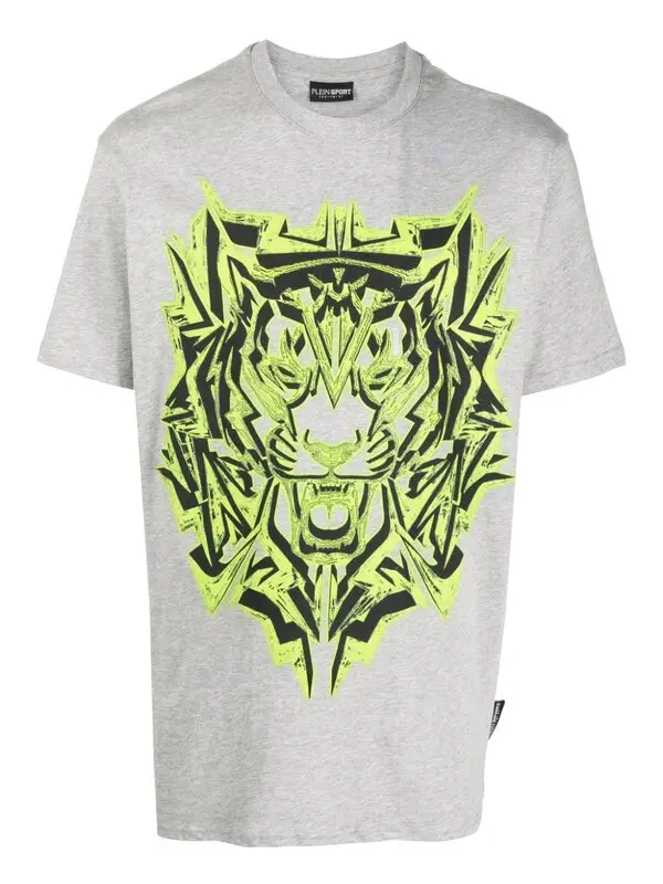 PLEIN SPORT Thunder Tiger Cotton T-shirt - Grey