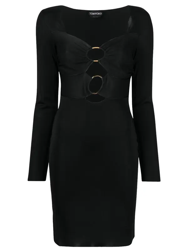 TOM FORD Cut-out Knit Mini Dress - Black