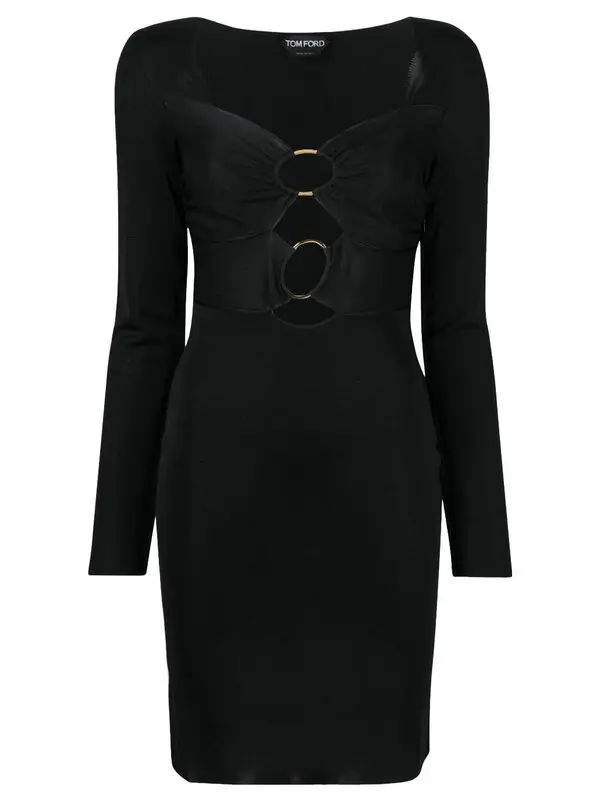 TOM FORD Cut-out Knit Mini Dress - Black