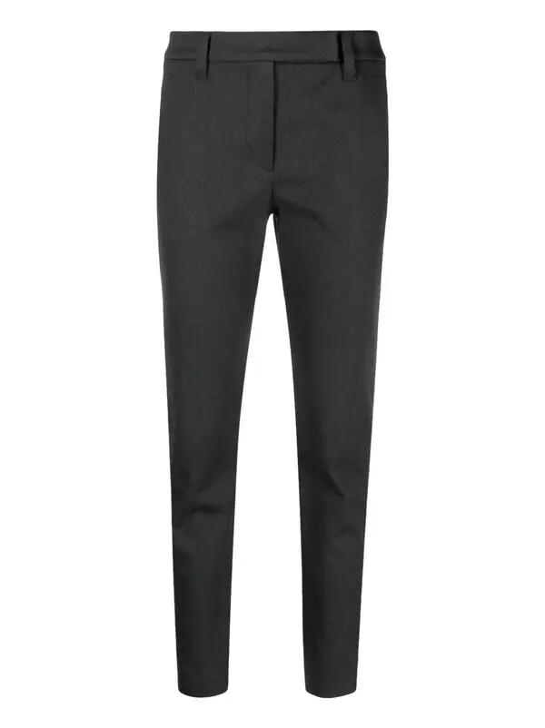 Brunello Cucinelli Mid-rise Cropped Tapered Trousers - Grey