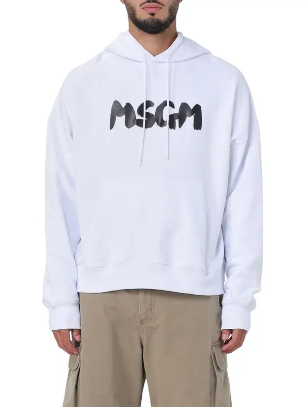 MSGM Cotton Logo Sweatshirt - White 1