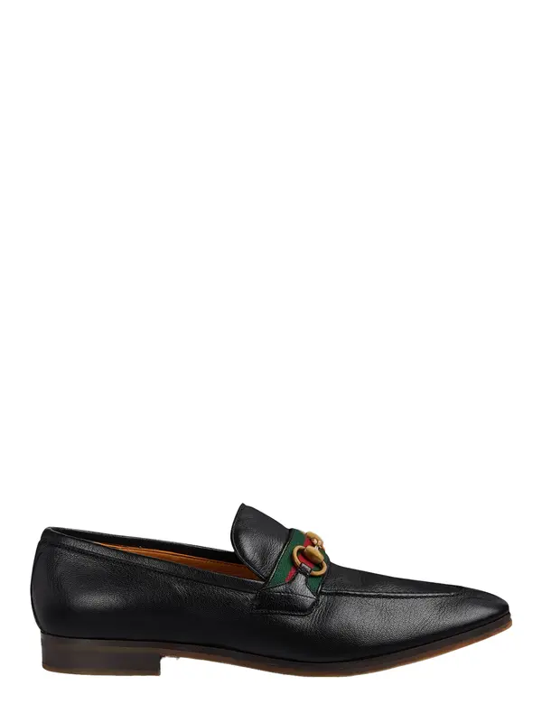 Gucci Paride Web Stripe Loafers - Black