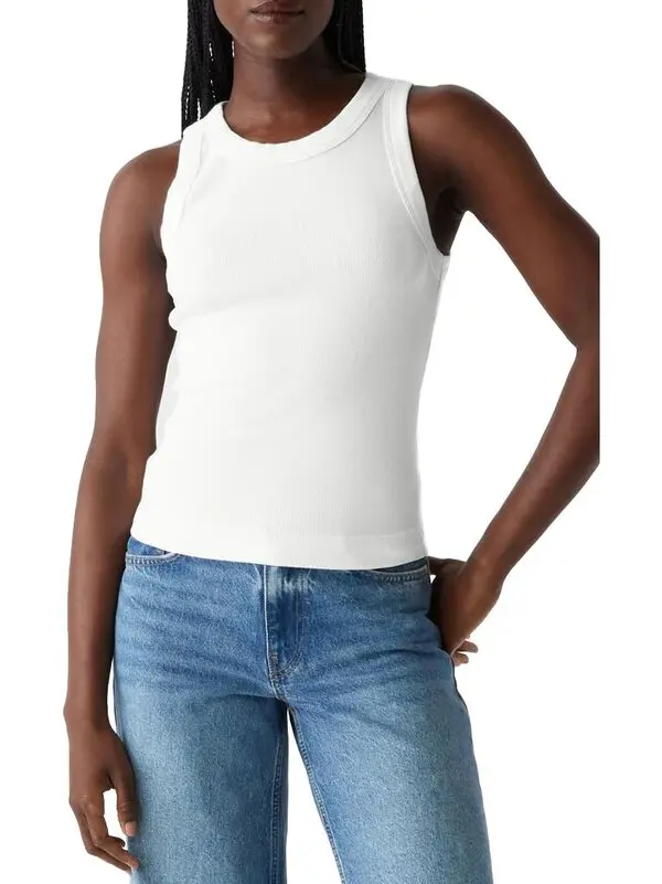 Michael Stars Gina Cotton & Modal Rib Tank - Chalk