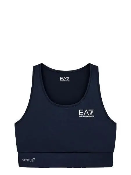 EA7 Tennis Pro Sports Bra In Ventus7 Technical Fabric - Blue / Navy