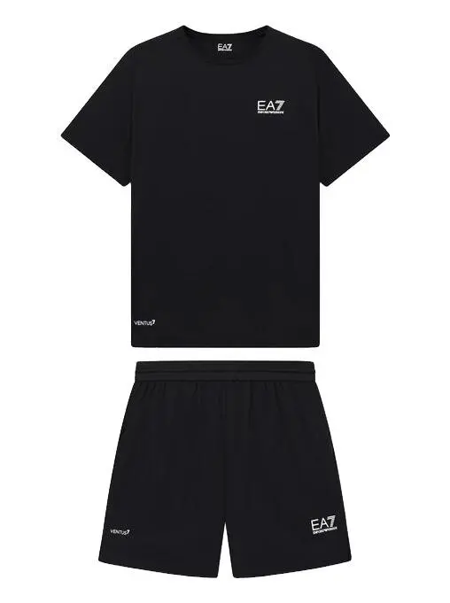 Emporio Armani Ea7 Dynamic Athlete T-shirt And Shorts Set - Black