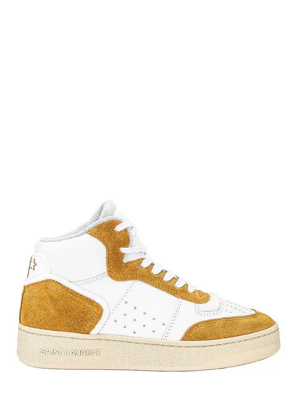 Saint Laurent Sl80 Sneaker - Blanc Optique & Deer Yellow