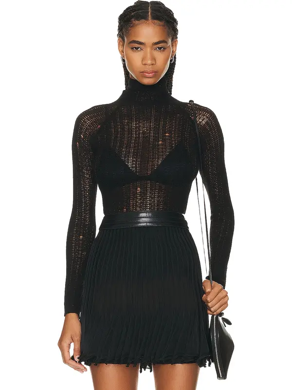 Alaïa High Neck Top - Noir Ala?a