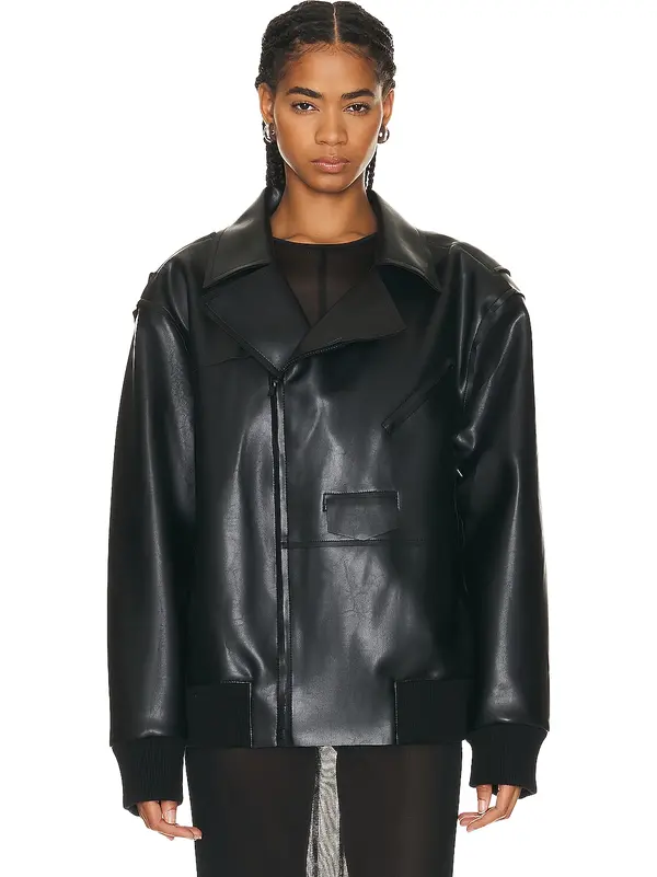 Norma Kamali Oversized Moto Jacket - Black