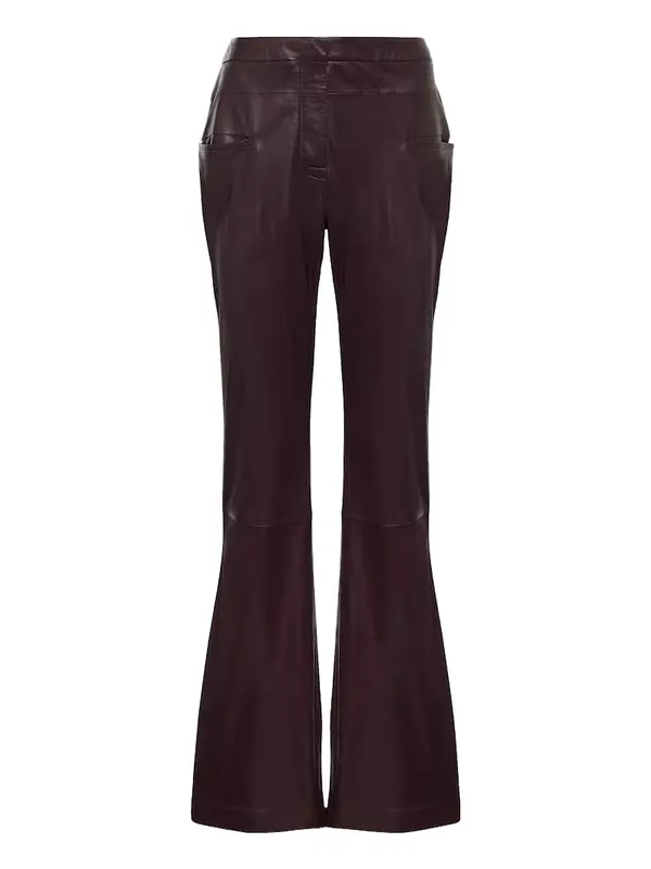Altuzarra Serge Bootcut Leather Pants - Purple