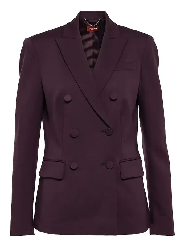 Altuzarra Indiana Double-breasted Wool Blazer - Purple