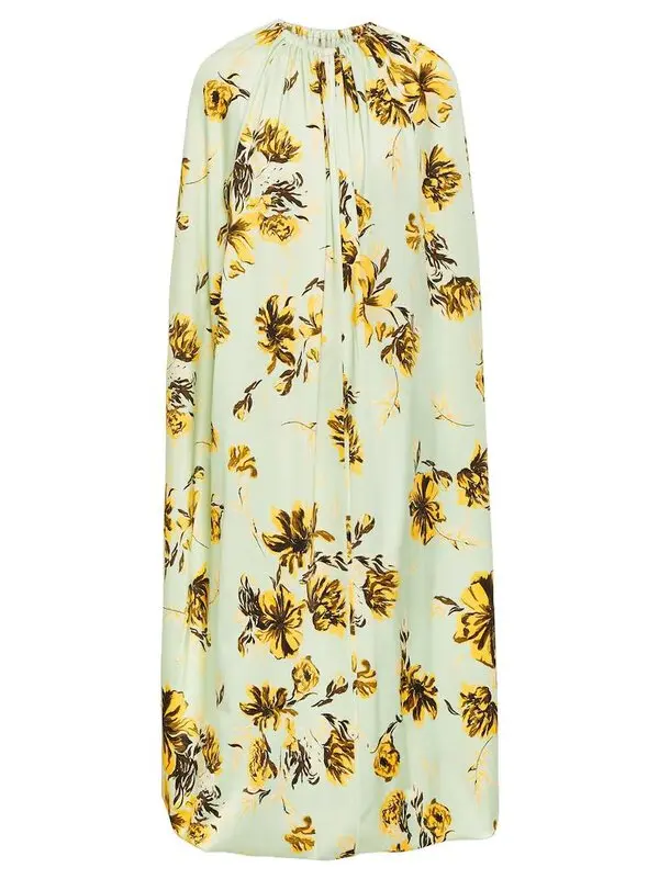 JIL SANDER Floral Caped Midi Dress - Multicoloured