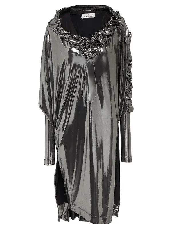 VIVIENNE WESTWOOD Draped Lamé Midi Dress - Silver