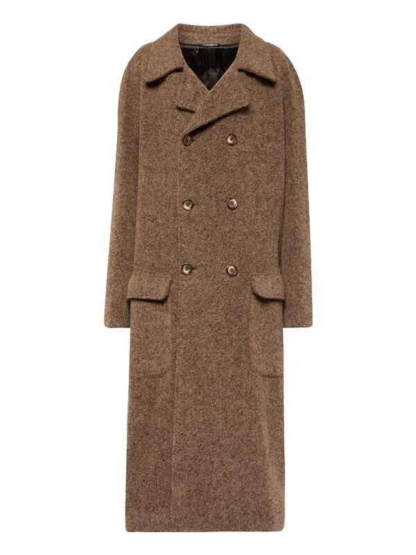 Dolce & Gabbana Double-breasted Alpaca-blend Coat - Brown