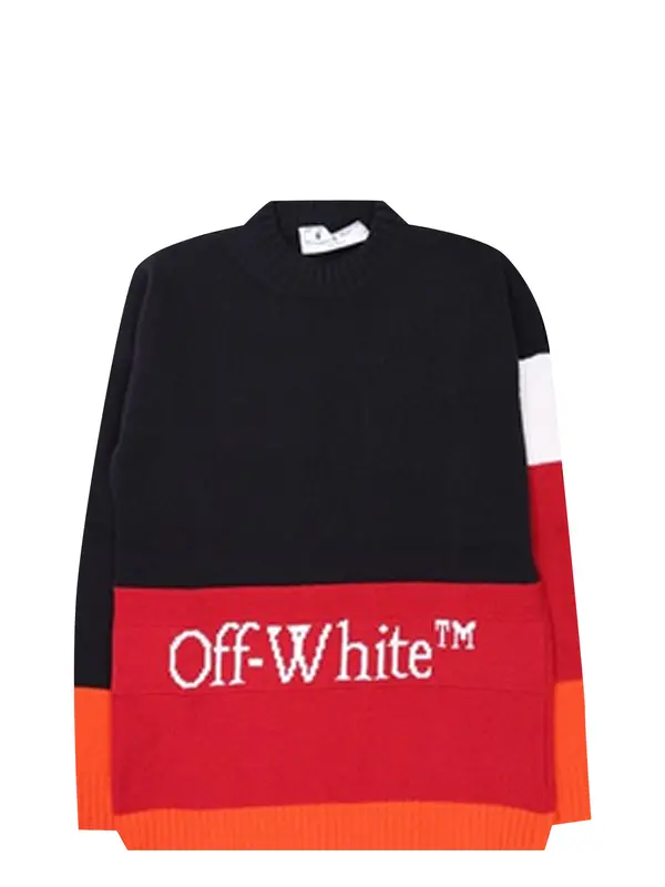 Off-White Color Block Off Crewneck /red - Blue