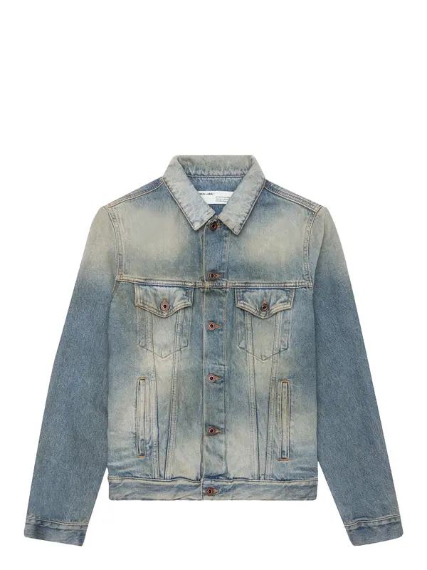 Off-White Airport Tape Denim Jacket - Blue