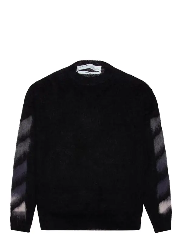 Off-White Diag Brushed Mohair Crewneck - Black