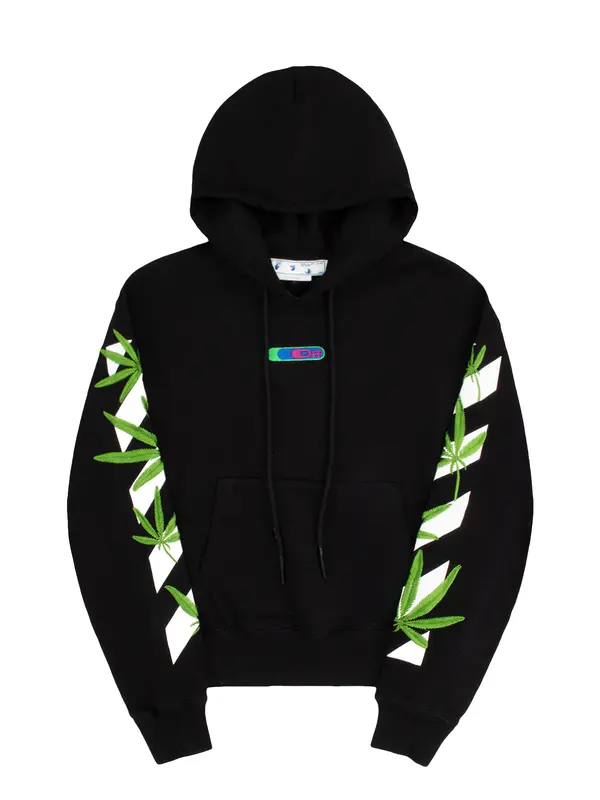 Off-White Weed Arrows Over Hoodie - Black