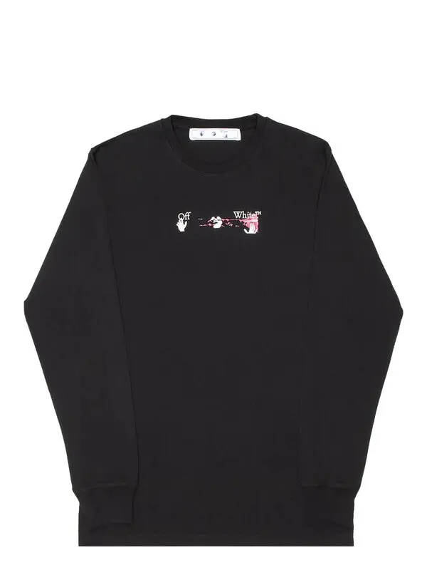 Off-White Acrylic Arrow Long-sleeve Tee /fuchsia - Black