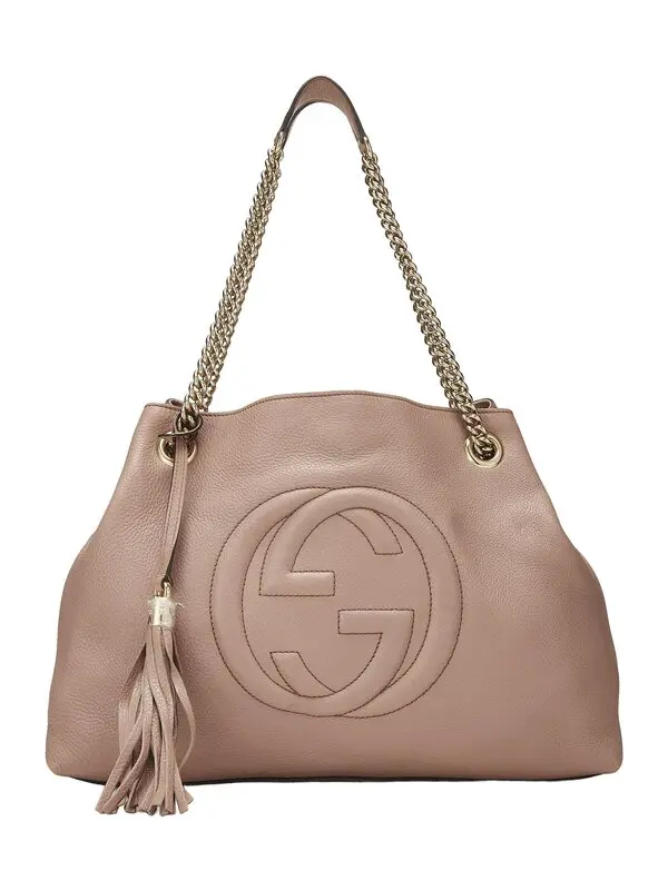 Gucci Leather Soho Chain Tote - Pink