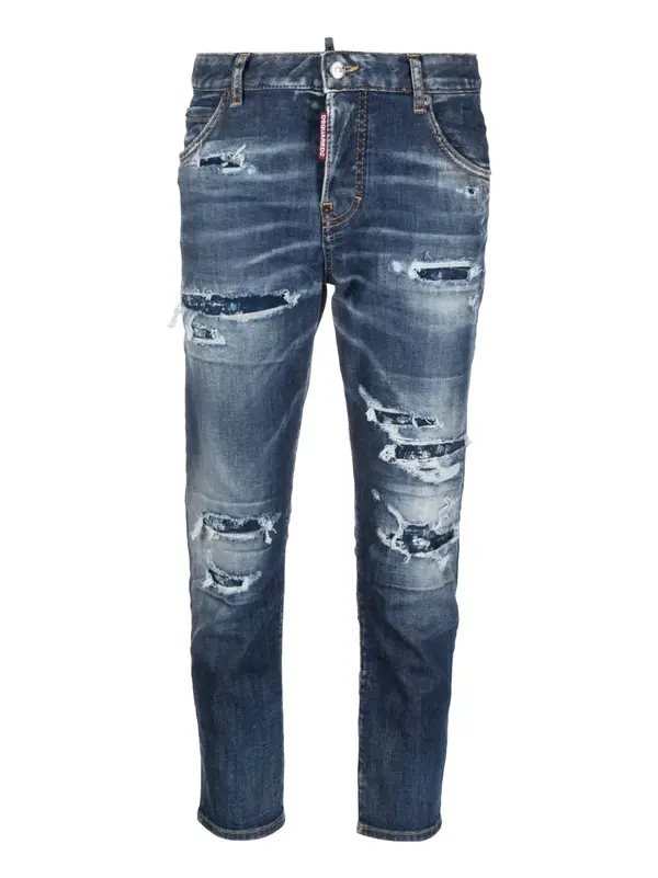 Dsquared2 Distressed Cropped Jeans - Blue