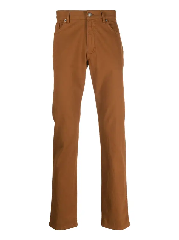 Zegna Mid-rise Straight-leg Trousers - Brown