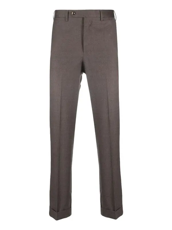 PT TORINO Mid-rise Tapered Trousers - Brown