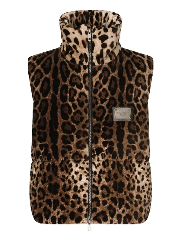 Dolce & Gabbana Leopard-print Gilet - Brown