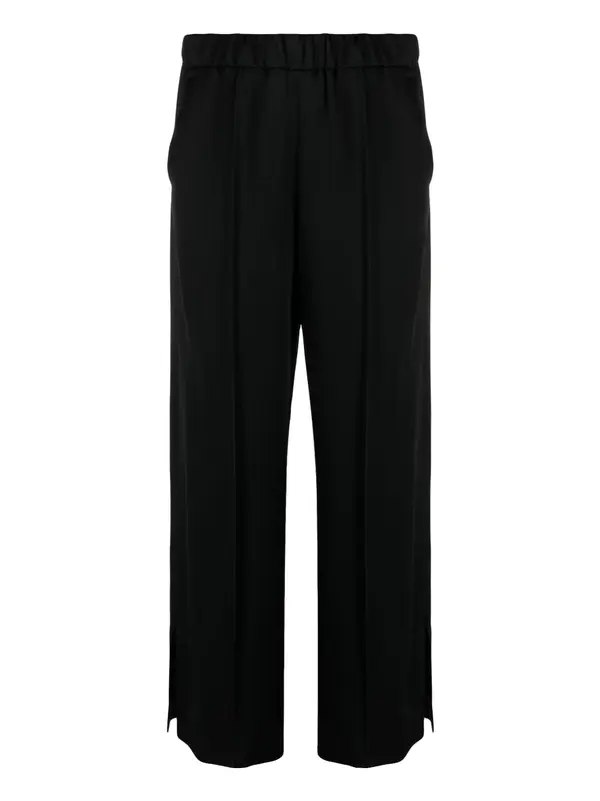 JIL SANDER Elasticated Waistband Wide-leg Trousers - Black