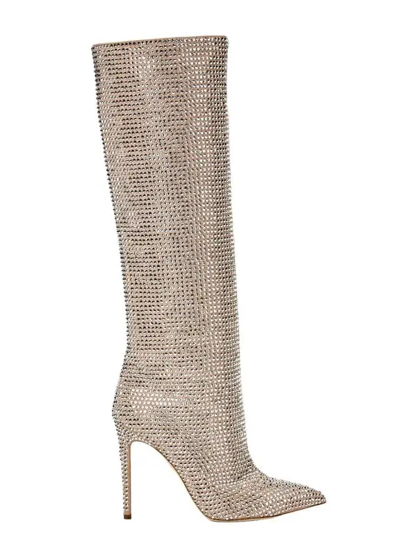 Paris Texas Holly 115mm Crystal-embellished Knee-high Boots - Neutrals