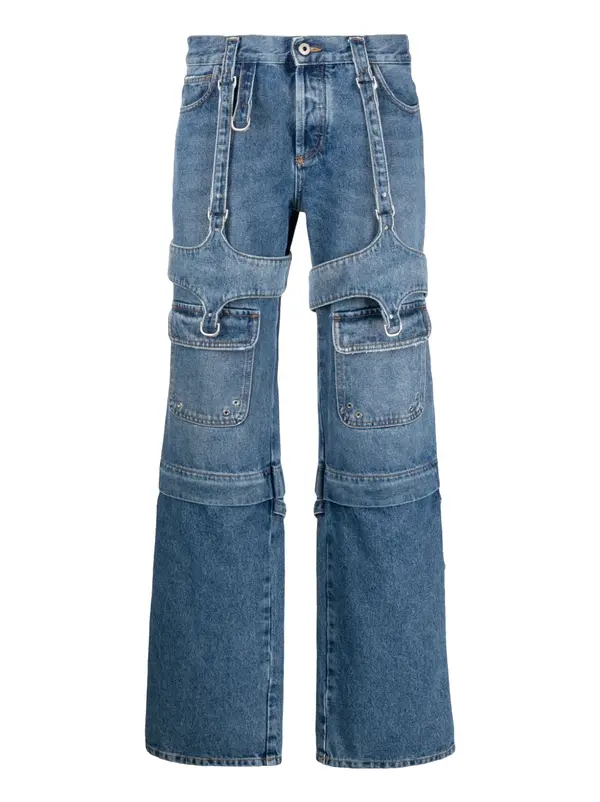 Off-White Cargo Straight-leg Jeans - Blue