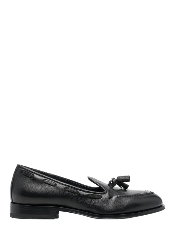Furla Heritage Leather Loafers - Black