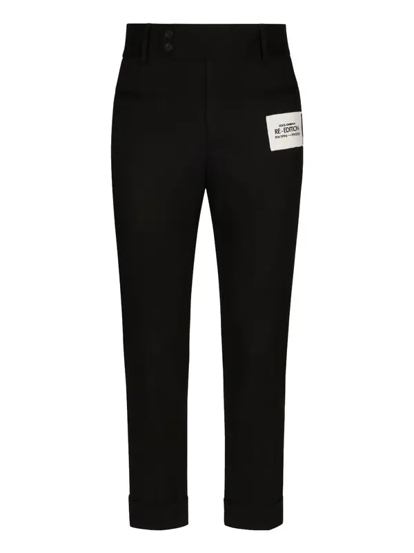 Dolce & Gabbana Pressed-crease Cropped Trousers - Black