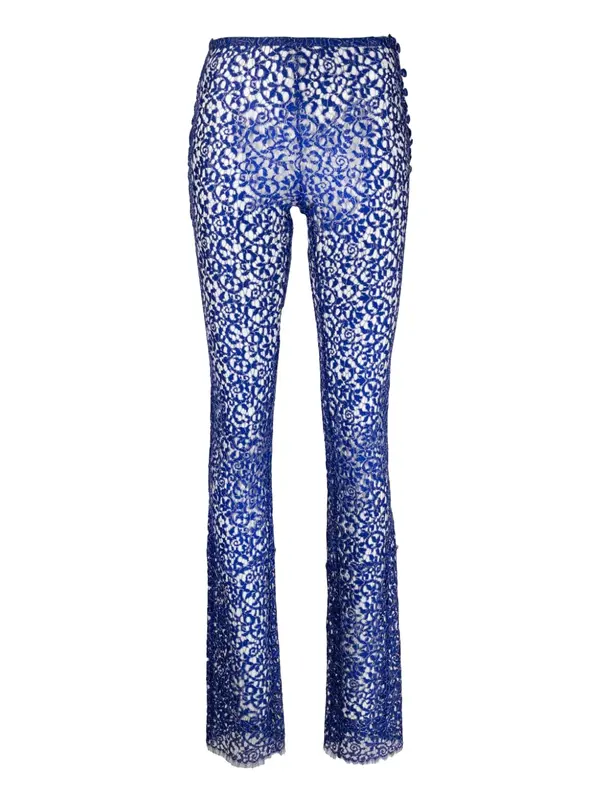 Coperni Corded-lace Flared Trousers - Blue