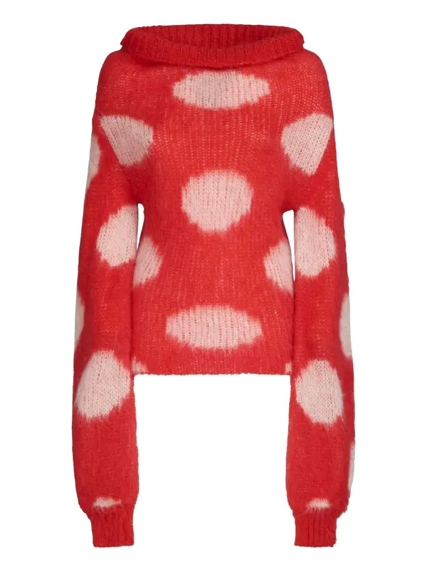 Marni Polka Dot-intarsia Jumper - Red