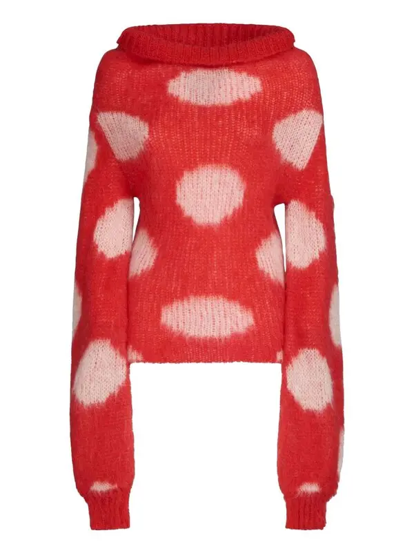 Marni Polka Dot-intarsia Jumper - Red